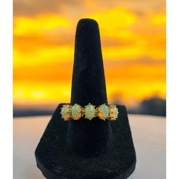 Stauer | Jewelry | Stauer 5 Star Gold Vermeil Sterling Silver Opal Ring ...